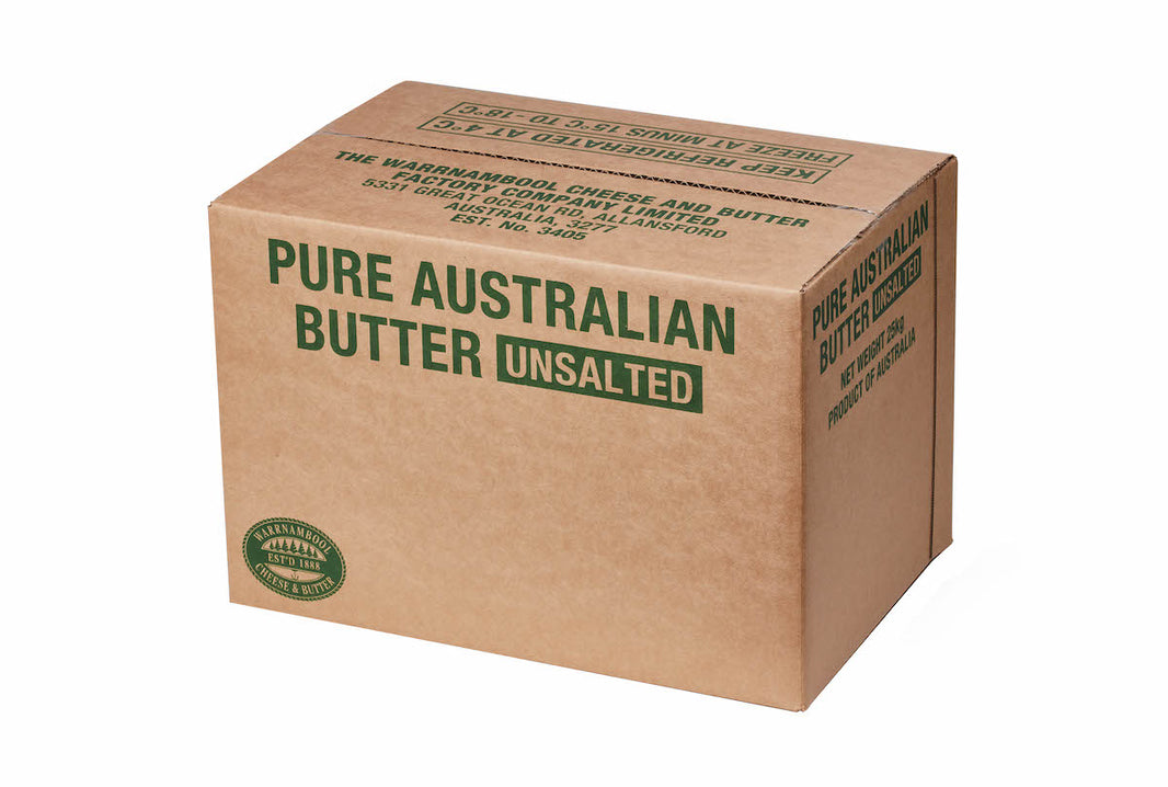 UNSALTED Pure Australian Butter 25kg Warrnambool Cheese & Butter – Evoo ...