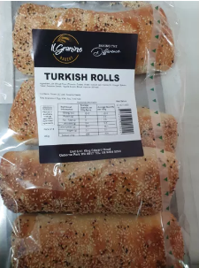 Turkish Bread Rolls Long 48 x 140g (12 x 4 pkts) Carton Frozen Il Gran ...