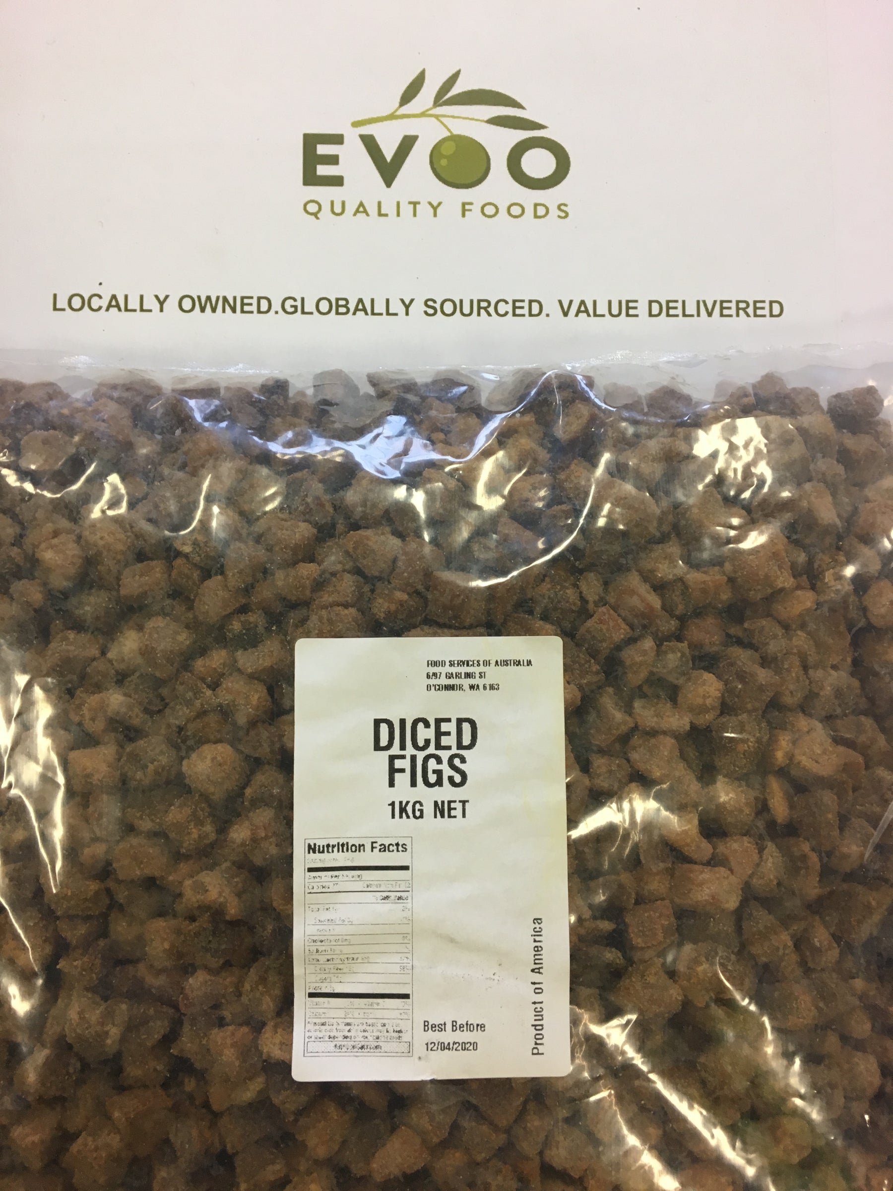 Figs Diced 1kg Bags Evoo QF – Evoo Quality Foods