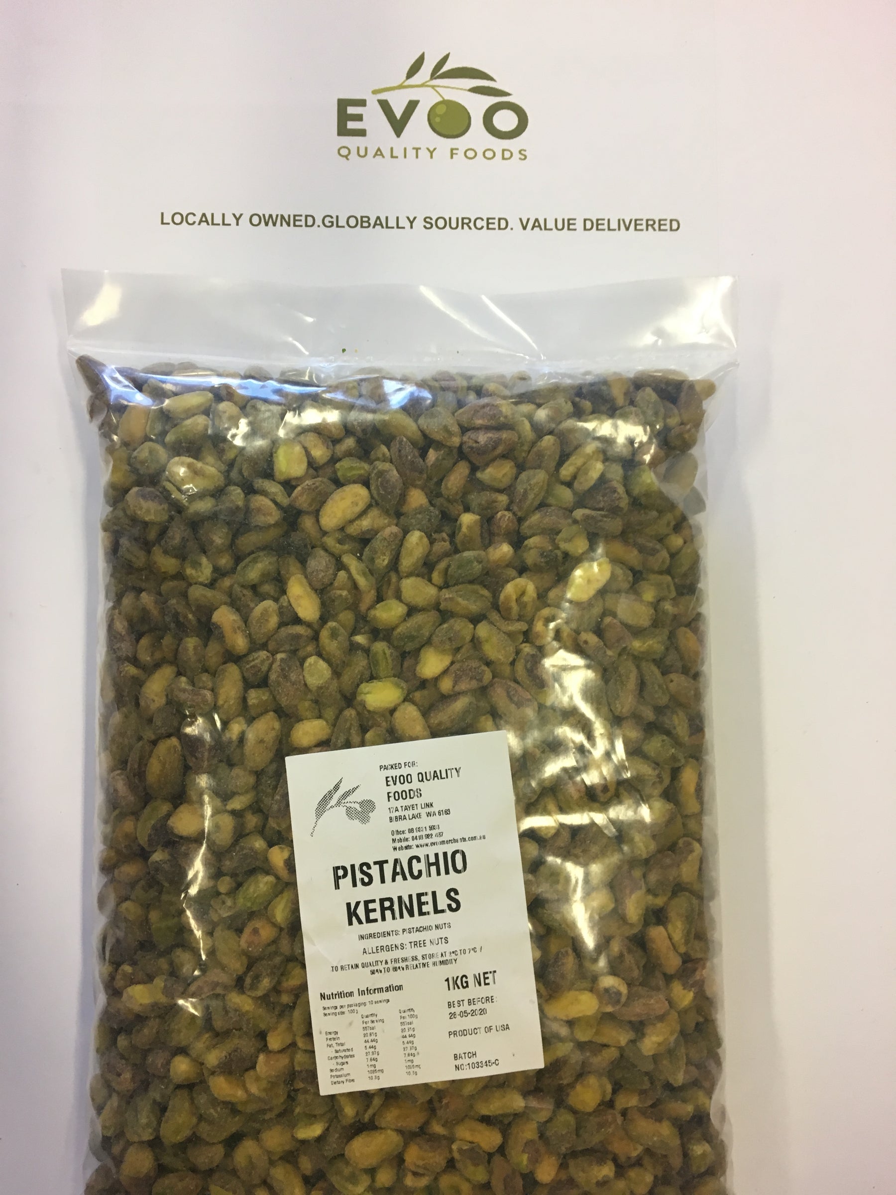 Pistachio Kernels 1kg Bag Evoo QF (D) – Evoo Quality Foods